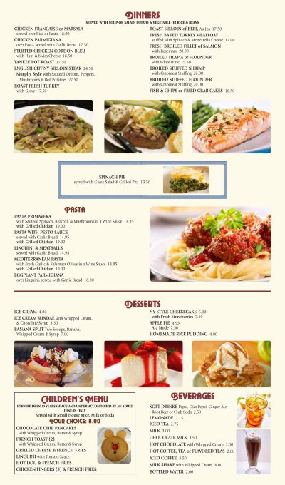 MENUS – Sides Grill Diner & Cafe